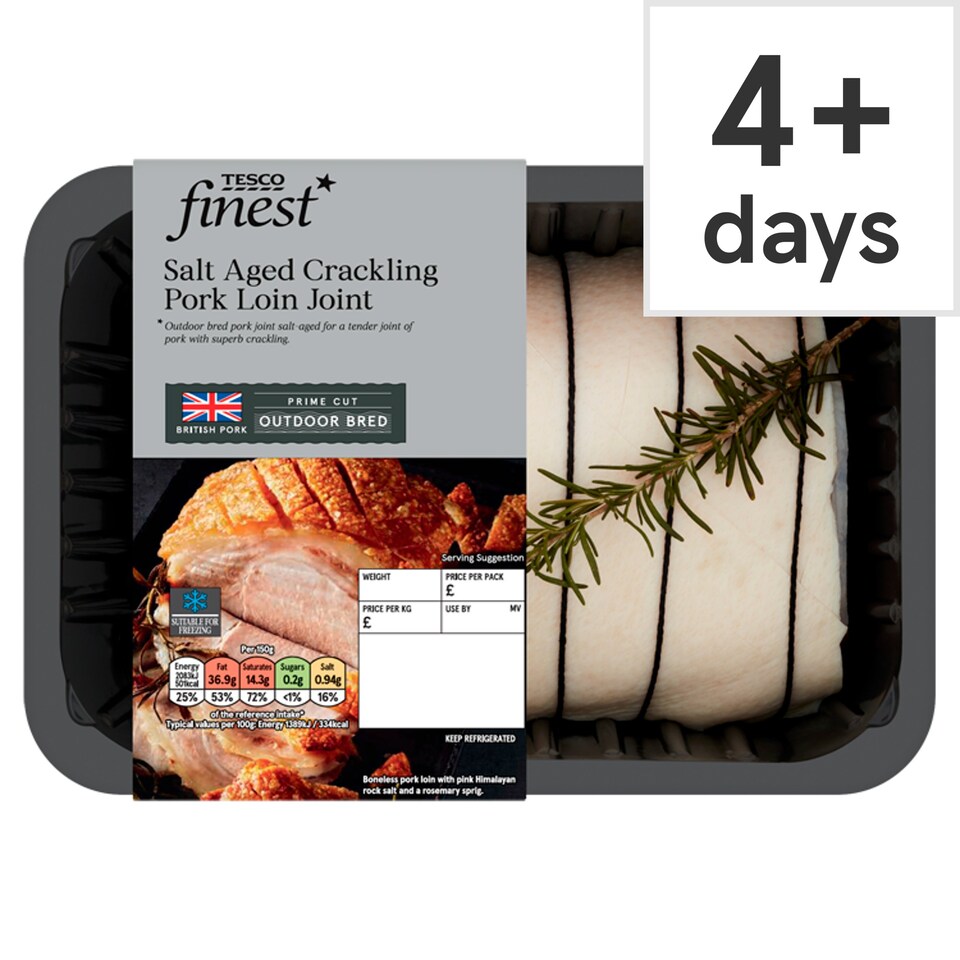 Tesco Finest Salt Aged Crackling Pork Loin Joint - Tesco Groceries