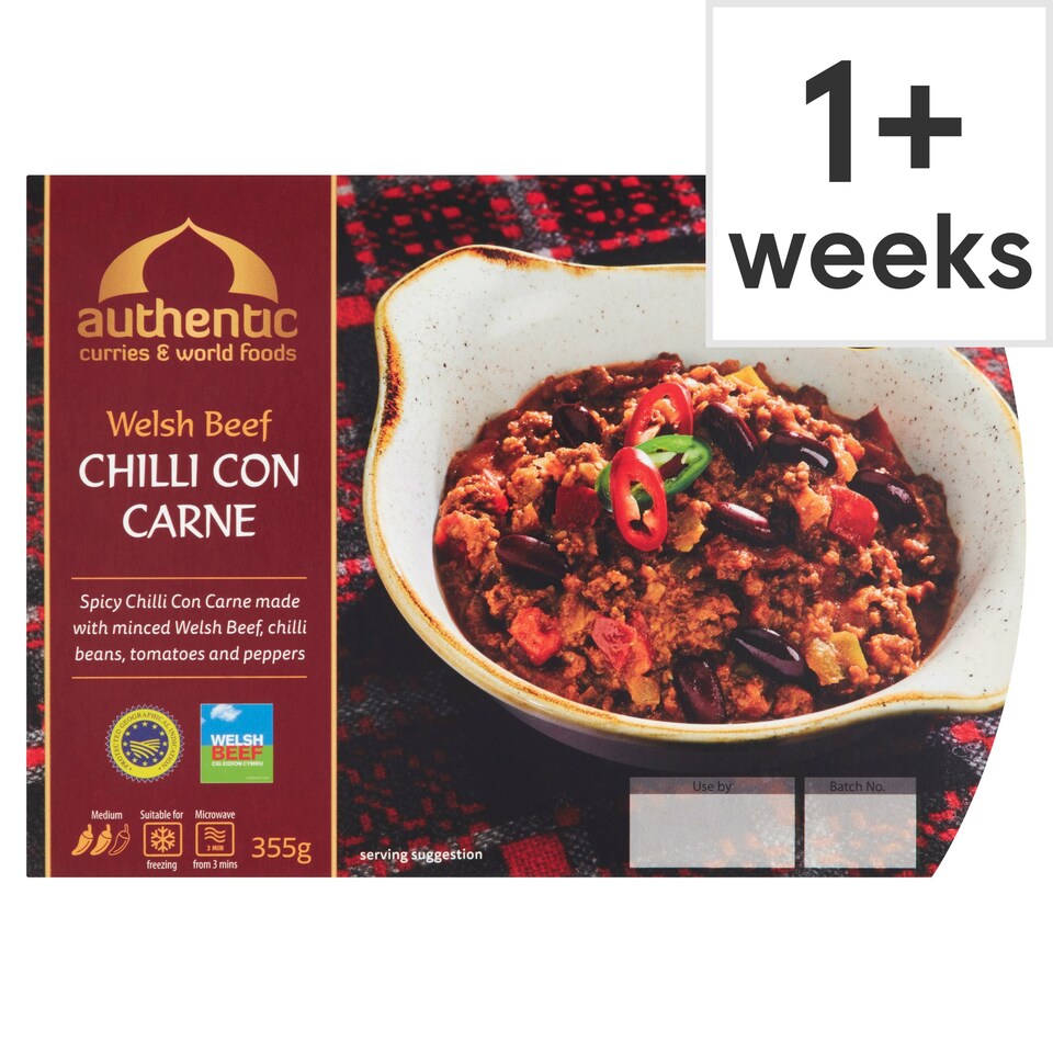 Authentic Curry Beef Chilli Con Carne 355G - Tesco Groceries