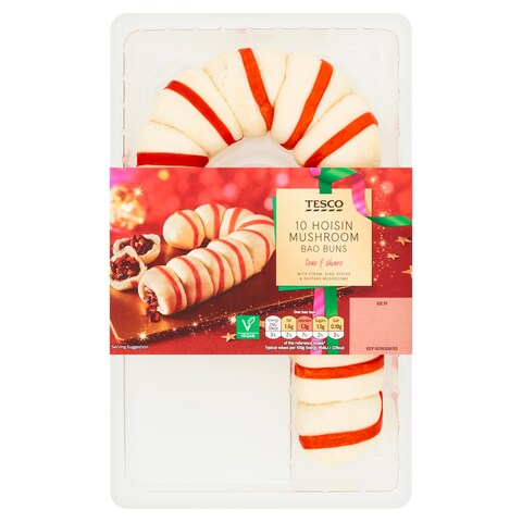 Tesco 10 Hoisin Mushroom Candy Cane Bao Buns 220g - Tesco Groceries