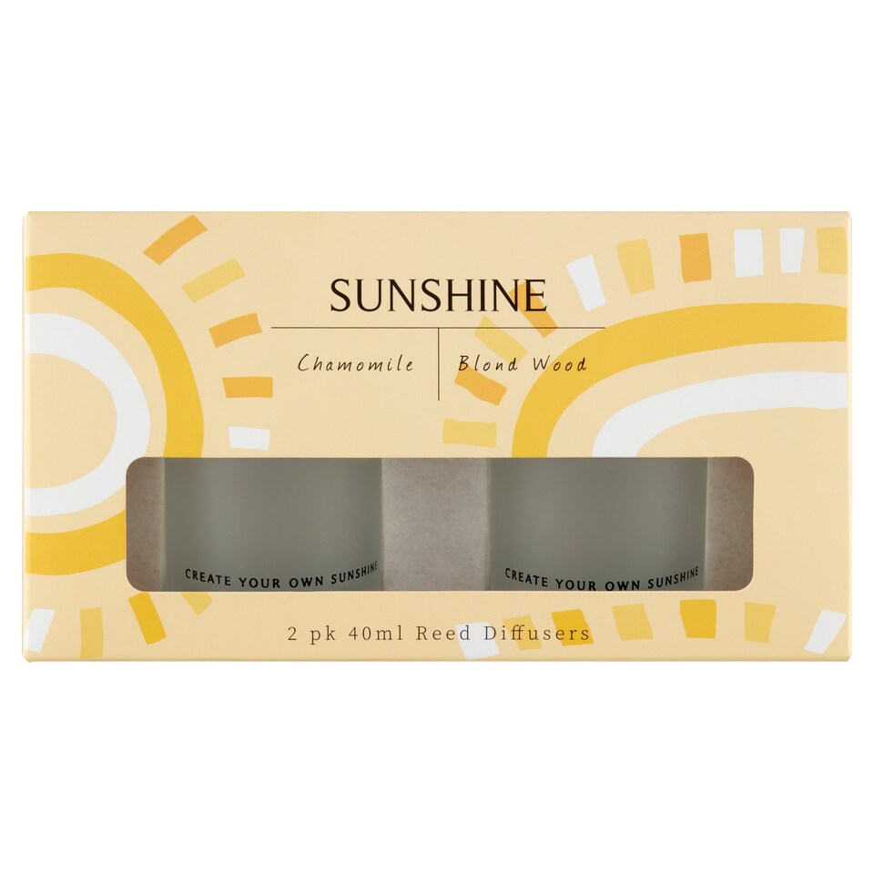 Sunshine Chamomile Blond Wood Scented Reed Diffuser 2 x 40 ml - Tesco ...