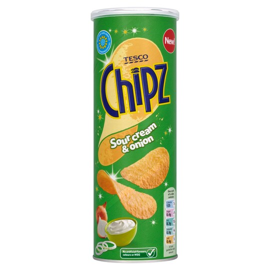 Tesco Chipz Sour Cream And Onion 165G - Tesco Groceries