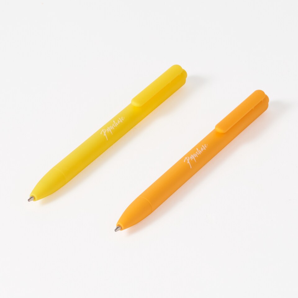 Paperchase Rainbow 2 Pack Ballpoint Pens - Yellow/Orange - Tesco Groceries