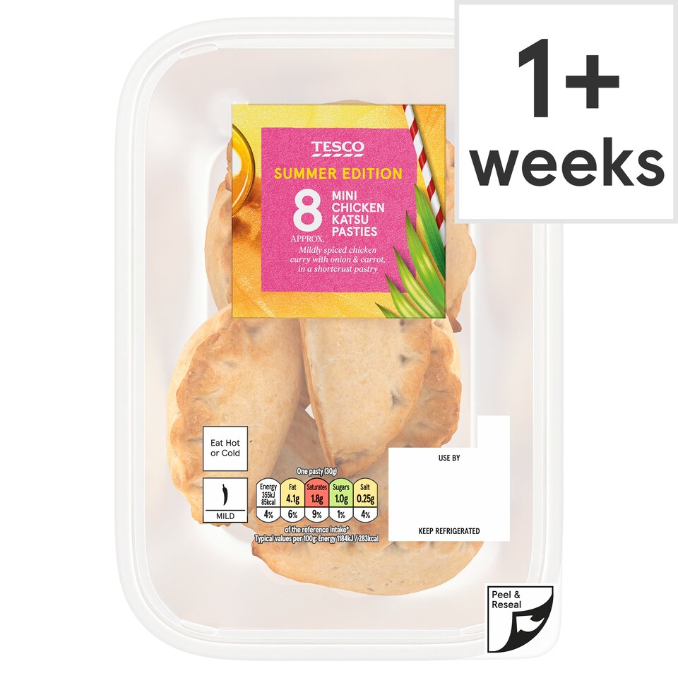 Tesco 8 Mini Chicken Katsu Pasties 240g - Tesco Groceries