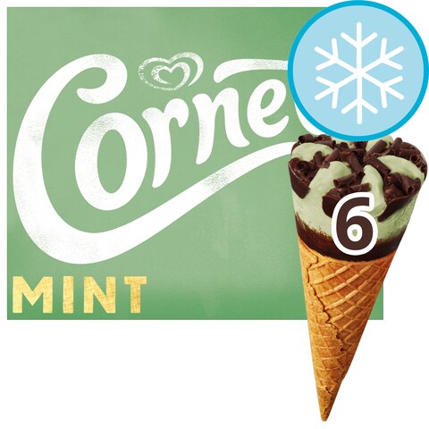 Cornetto Mint Ice Cream Cones 6x90ml - Tesco Groceries