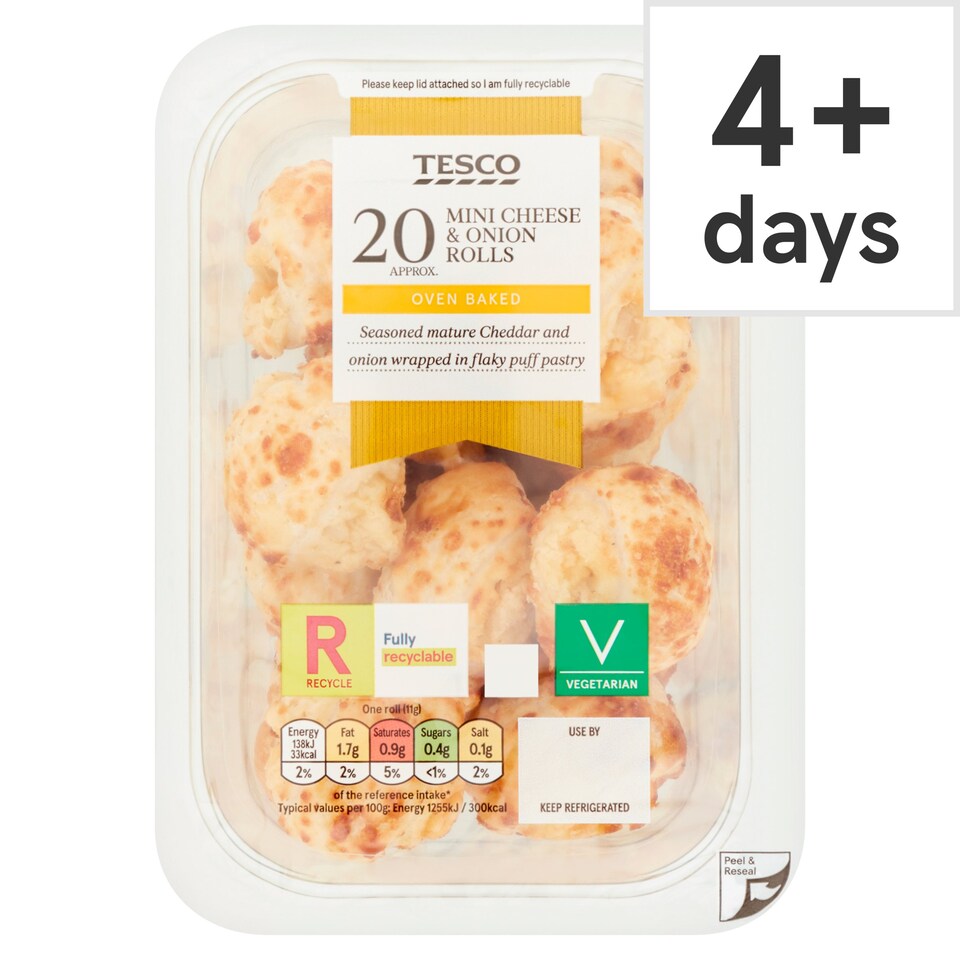 Tesco 20 Mini Cheese & Onion Rolls 220G - Tesco Groceries
