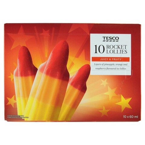 Tesco Rocket Lollies 10 x 60 ml (600 ml) - Tesco Groceries