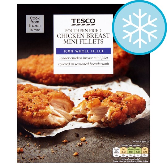 Tesco Southern Fried Mini Chicken Breast Fillets 300G - Tesco Groceries