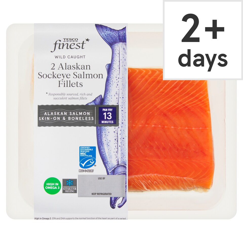 Tesco Finest 2 Wild Caught Sockeye Salmon Fillets 230G - Tesco Groceries