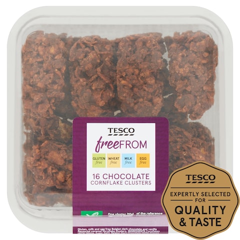 Tesco Free From Chocolate Cornflake Clusters 16 Pack - Tesco Groceries