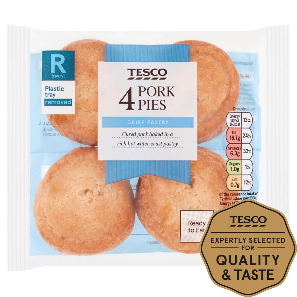 Tesco 4 Pork Pies 300G - Tesco Groceries