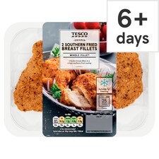 Tesco 2 Southern Fried Breaded Chicken Fillets 300G - Tesco Groceries