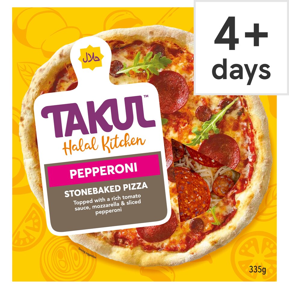 Takul Halal Pepperoni Stonebake Pizza 335G - Tesco Groceries