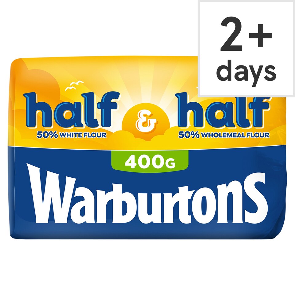 Warburtons Half & Half Thick Sliced Bread 400g - Tesco Groceries