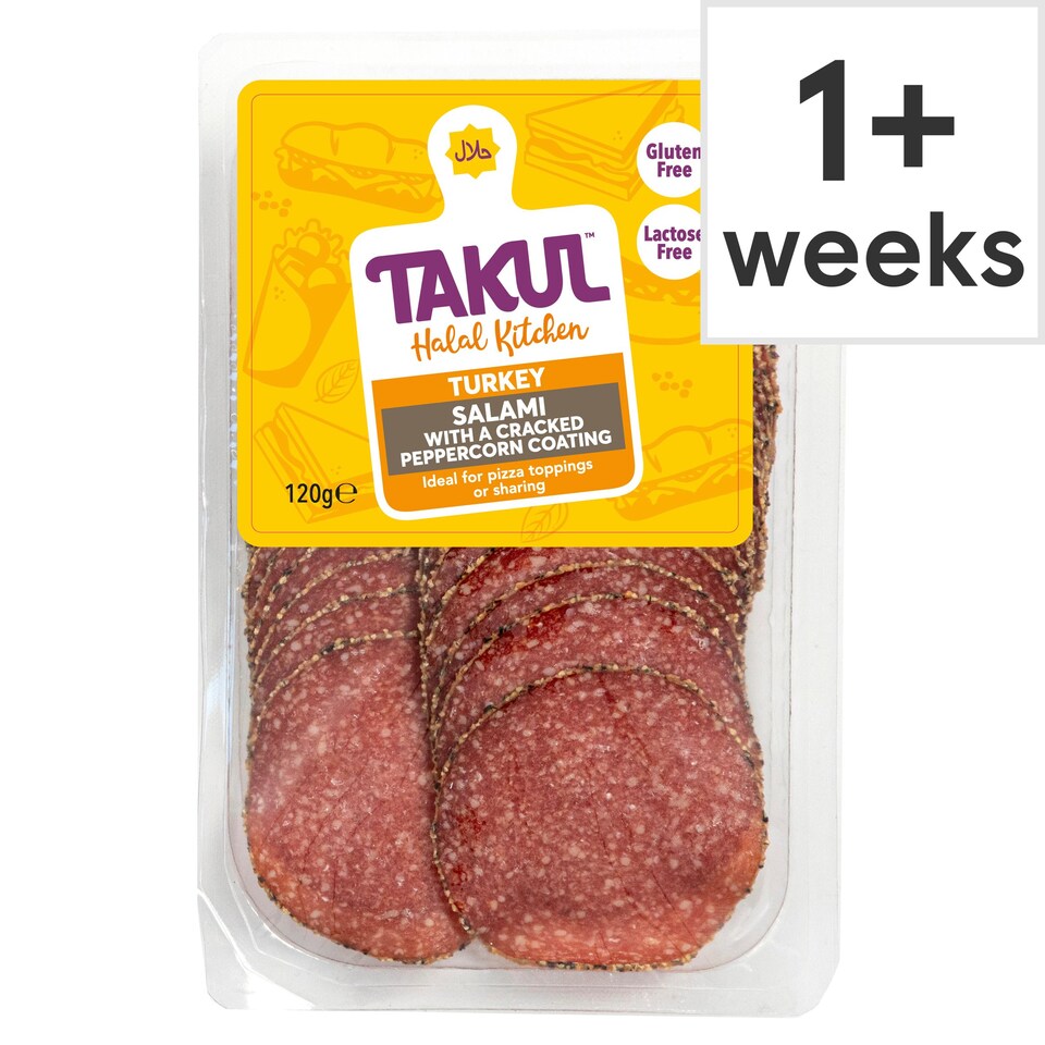 Takul Turkey Salami Black Peppercorn 120G - Tesco Groceries