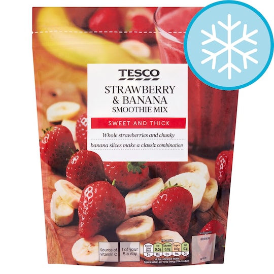Tesco Frozen Strawberry & Banana Smoothie Mix 500G - Tesco Groceries