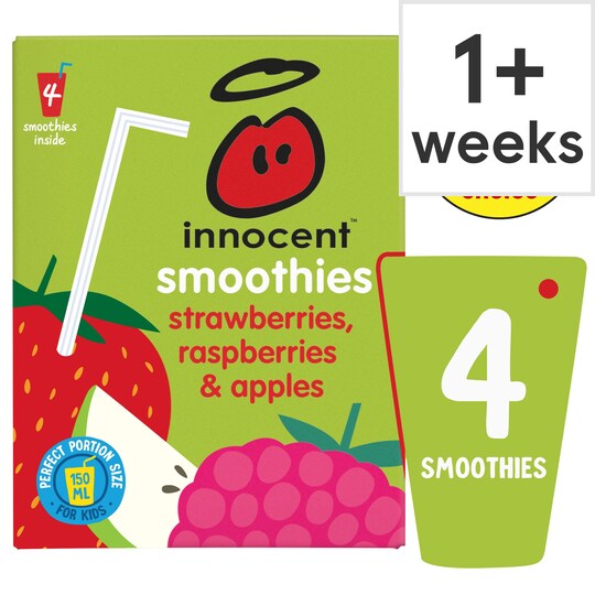 Innocent Kids Strawberry Raspberry & Apple 4X150ml - Tesco Groceries