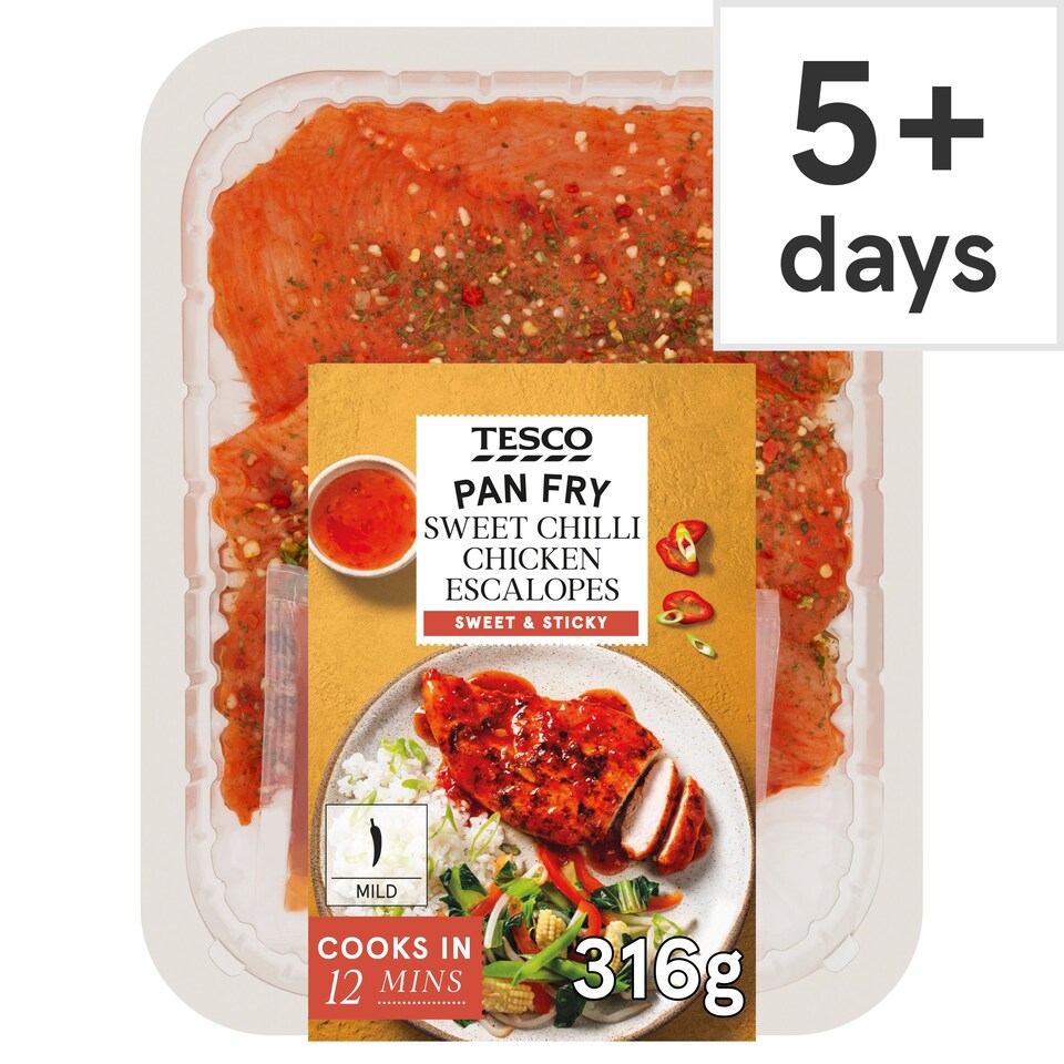 Tesco Sweet Chilli Chicken Escalopes 316G - Tesco Groceries