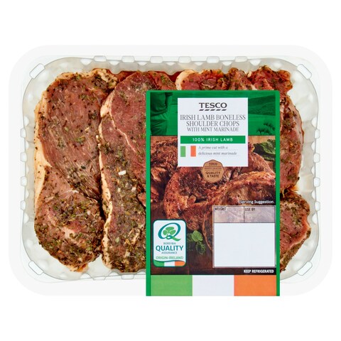 Tesco Irish Lamb Boneless Shoulder Chops Mint Marinade 400G - Tesco ...