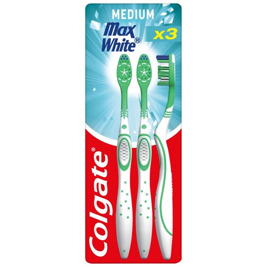 Colgate Maxwhite Toothbrush Set Medium 3 Pack - Tesco Groceries