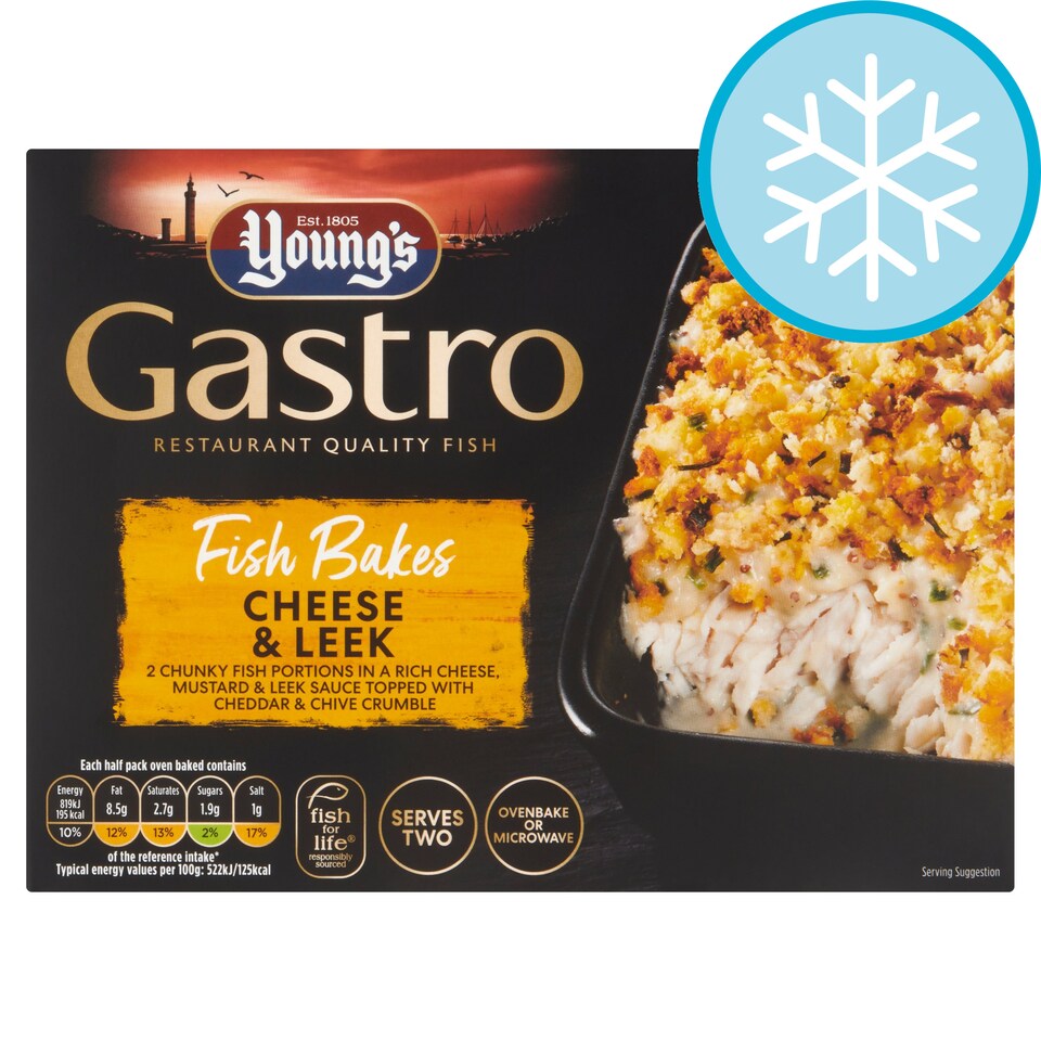 Youngs Gastro Cheese & Leek Fish Bakes 2 Pack 340G - Tesco Groceries