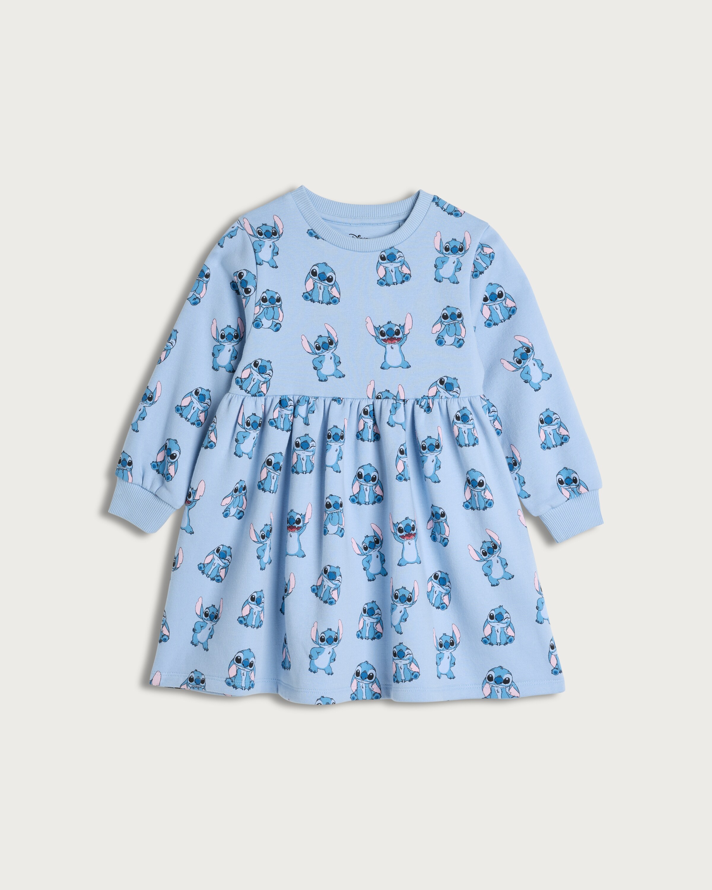 Disney Stitch Cotton Rich Long Sleeved Sweater Dress in Blue - Tesco ...