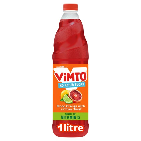 Vimto No Added Sugar Squash - Blood Orange with a Citrus Twist 1 Litre ...