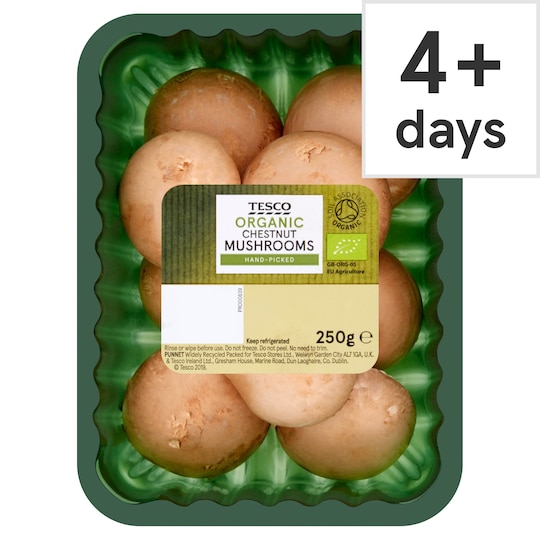 Tesco Organic Chestnut Mushrooms 250 G - Tesco Groceries