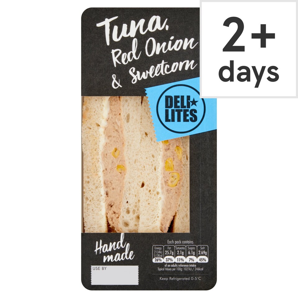 Deli Lites Tuna, Red Onion & Sweetcorn Deepfill Sandwich 209g - Tesco ...