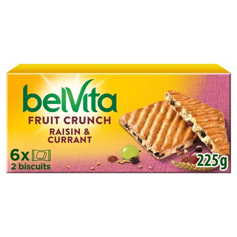 BelVita Fruit Crunch Raisin & Currant Biscuits 6 Pack 225G - Tesco ...