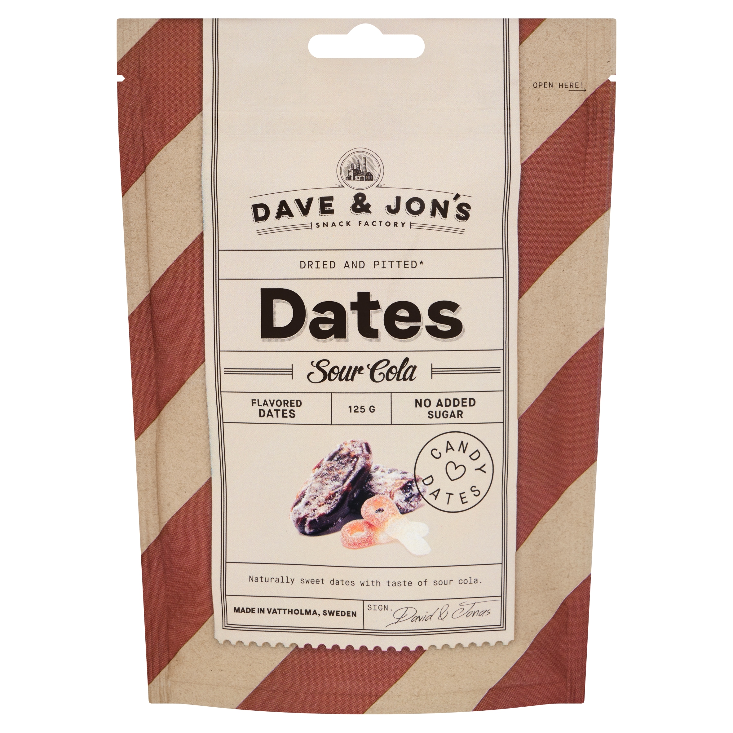 Dave & Jon's Sour Cola Flavoured Dates 125g - Tesco Groceries