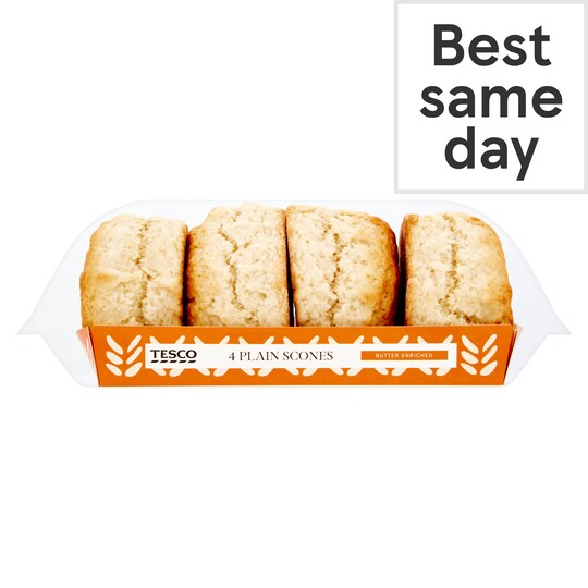 Tesco Plain Scones 4 Pack - Tesco Groceries