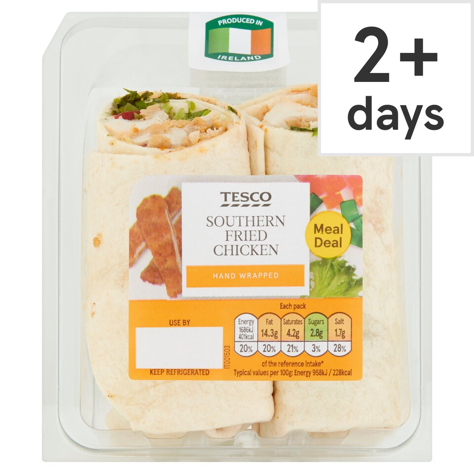 Tescosouthern Friedchicken Wrap 176G - Tesco Groceries
