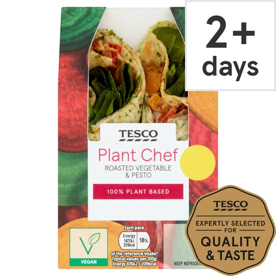 Tesco Plant Chef Roasted Vegetable & Pesto Wrap - Tesco Groceries