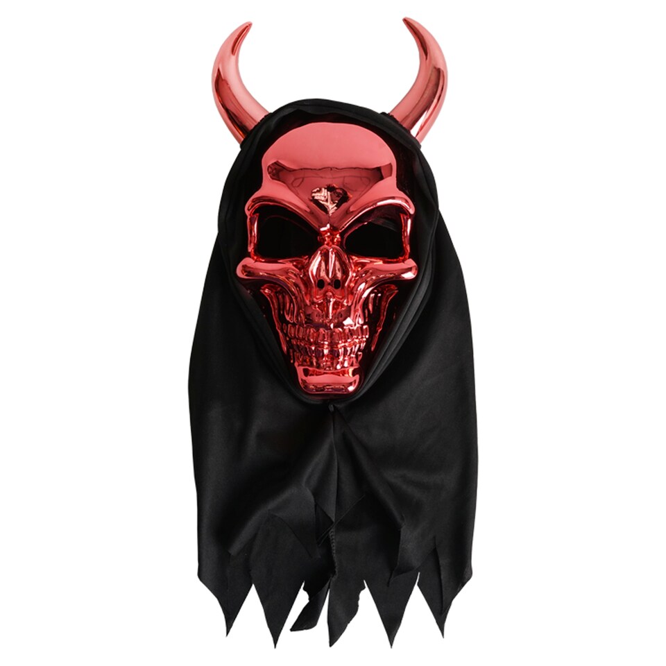 Tesco Metallic Hooded Devil Mask - Tesco Groceries