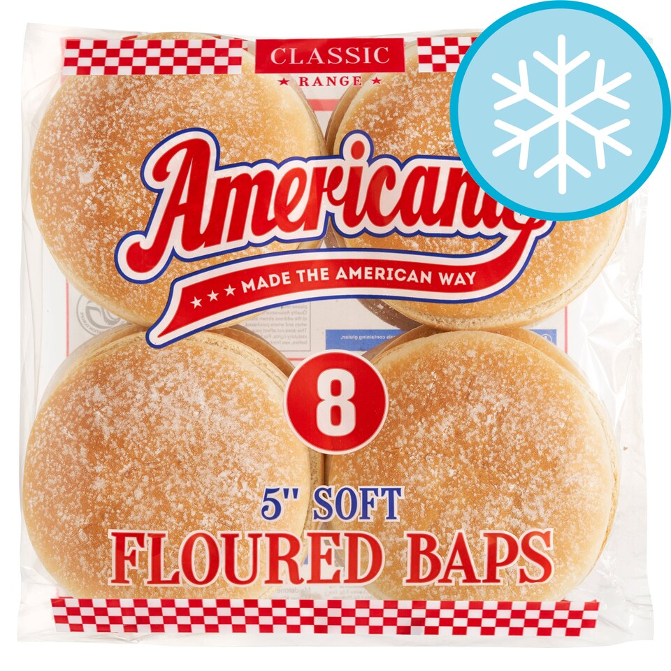 Americana 8 X 5" Soft Floured Baps - Tesco Groceries