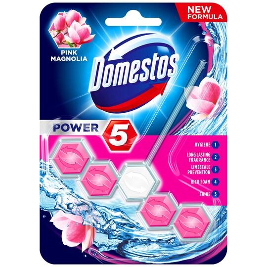 Domestos Power 5 Pink Rim Block 55G - Tesco Groceries