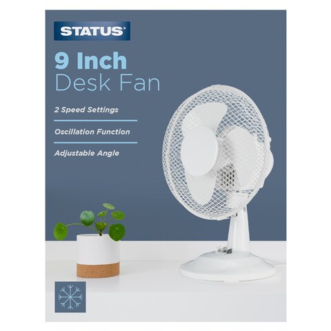 Status 9In White Desk Fan - Tesco Groceries