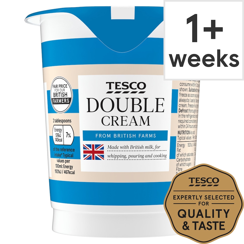 Tesco British Double Cream 300Ml - Tesco Groceries