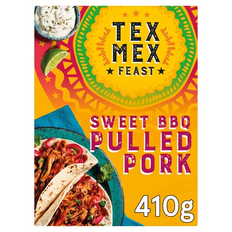 Tex Mex Feast Sweet BBQ Pulled Pork 410g - Tesco Groceries