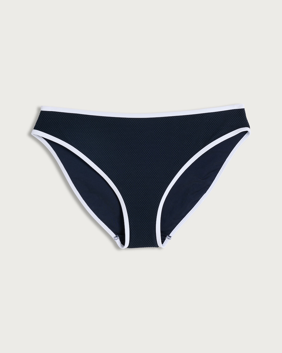 F&F Textured Contrast Trim Co-ord Bikini Bottoms in Navy - Tesco Groceries