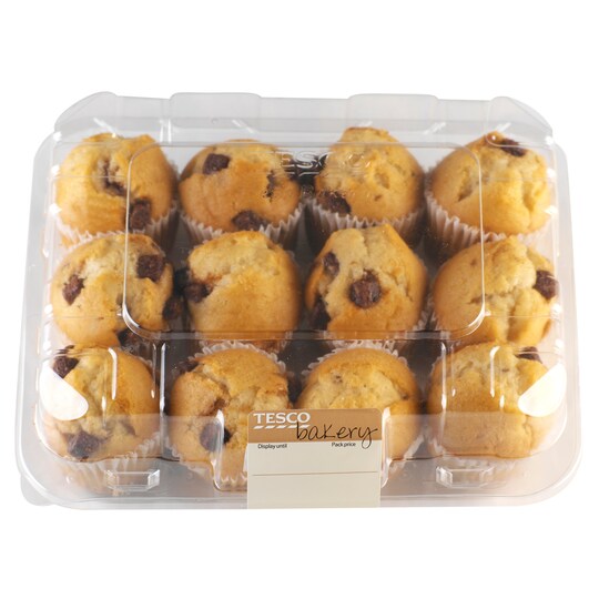 MINI CHOC/CHIP MUFFINS 12 PACK - Tesco Groceries