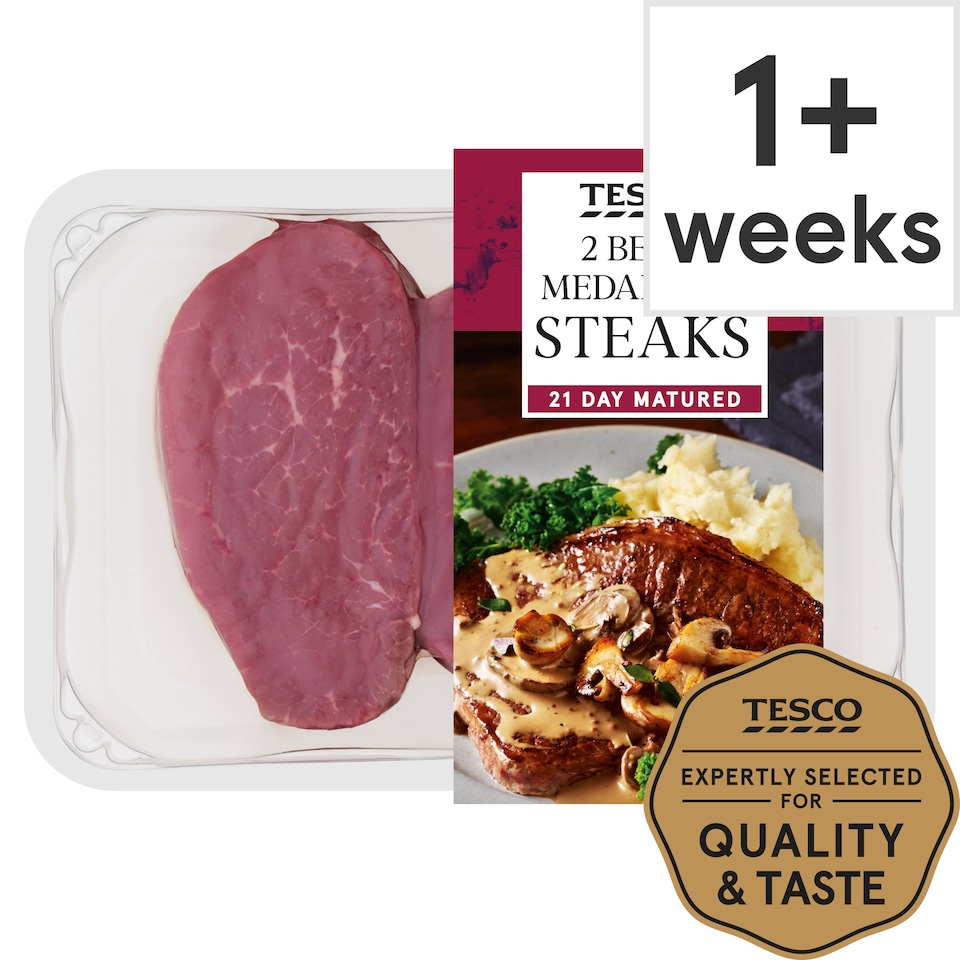 Tesco 2 Beef Medallion Steaks 340G - Tesco Groceries