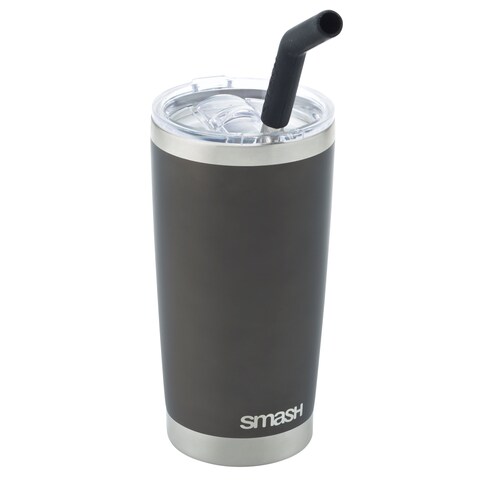 Smash Black Stainless Steel Smoothie & Coffee Tumbler 540ML - Tesco ...