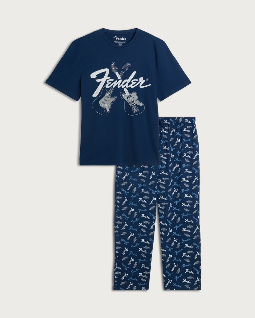 Fender Pure Cotton Pyjama Set in Multi - Tesco Groceries