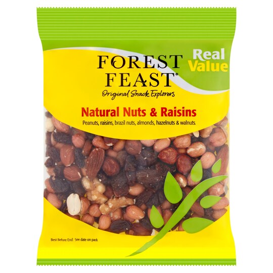 Forest Feast Natural Nuts And Raisins Real Value 175G - Tesco Groceries