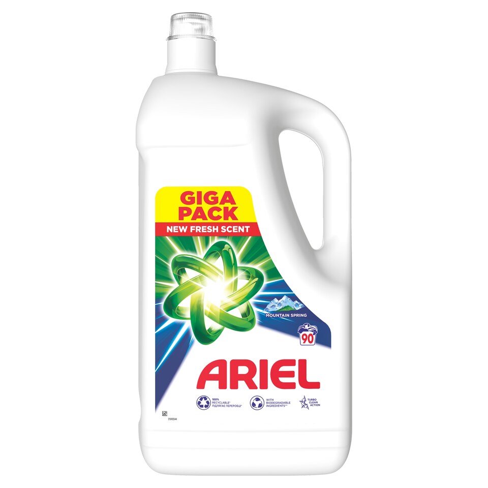 Ariel Washing Liquid, 90 Washes, Mountain Spring Clean & Fresh - Tesco ...