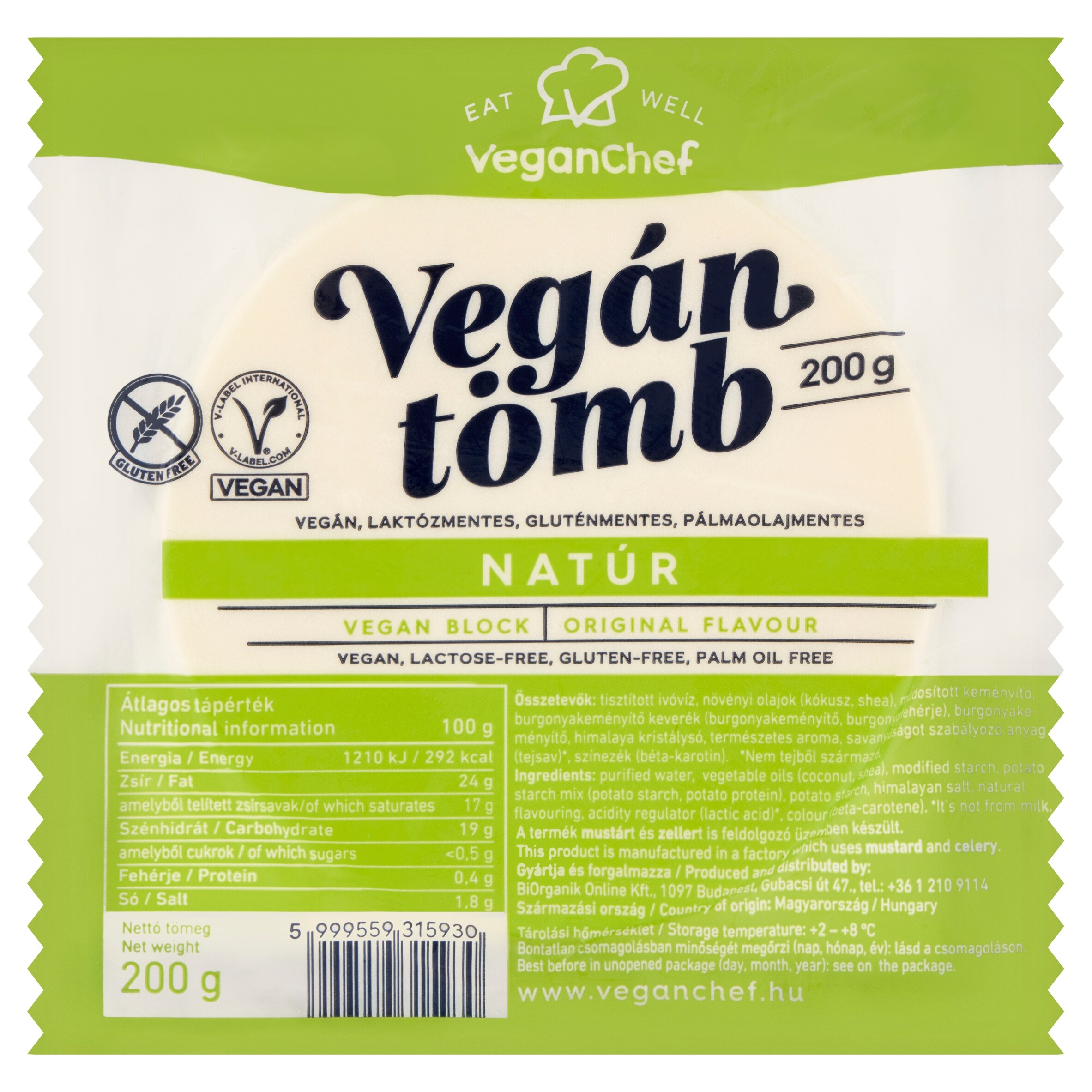 VeganChef Unflavoured Vegan Block 200 g - Tesco Groceries