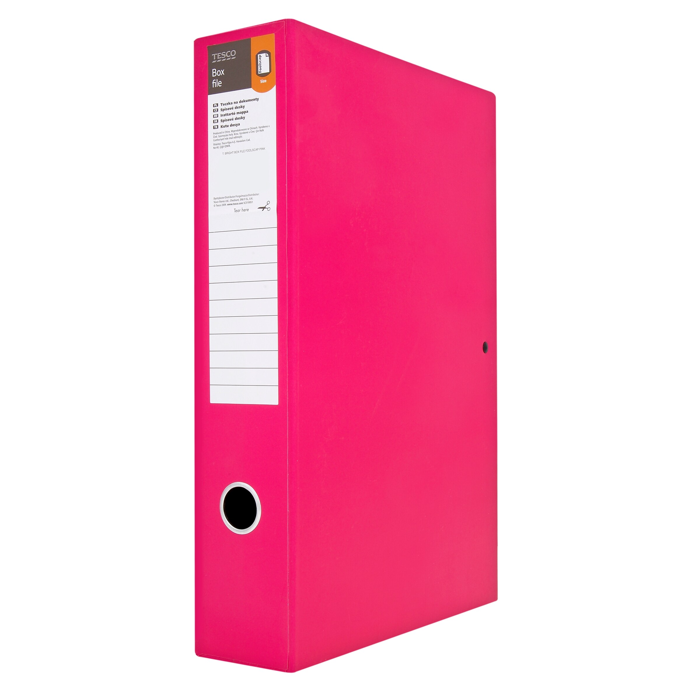 Tesco Foolscap Box File Pink - Tesco Groceries