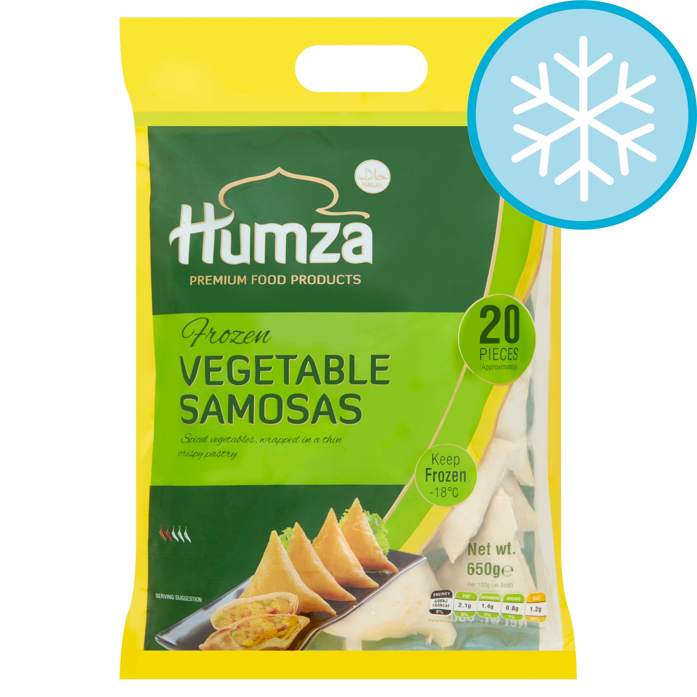 Humza Frozen Vegetable Samosas 20 Pieces 650g - Tesco Groceries