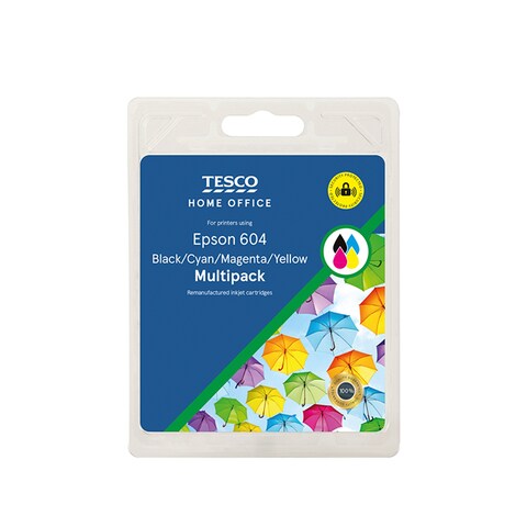 Tesco Epson 604 Remanufactured Black, Cyan, Magenta, Yellow Printer Ink ...